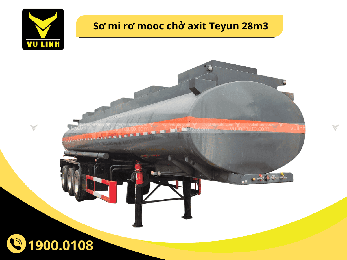 SƠ MI RƠ MOOC XI TÉC CHỞ AXIT TEYUN 28m3 - Cung cấp bởi Vũ Linh Auto